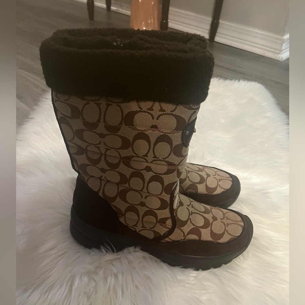 Coach Logo Women Snow Boots - Gem
